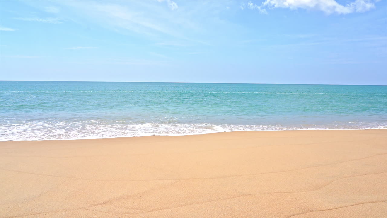 Untouched nondescript beautiful sandy beach Premium Stock Video Footage