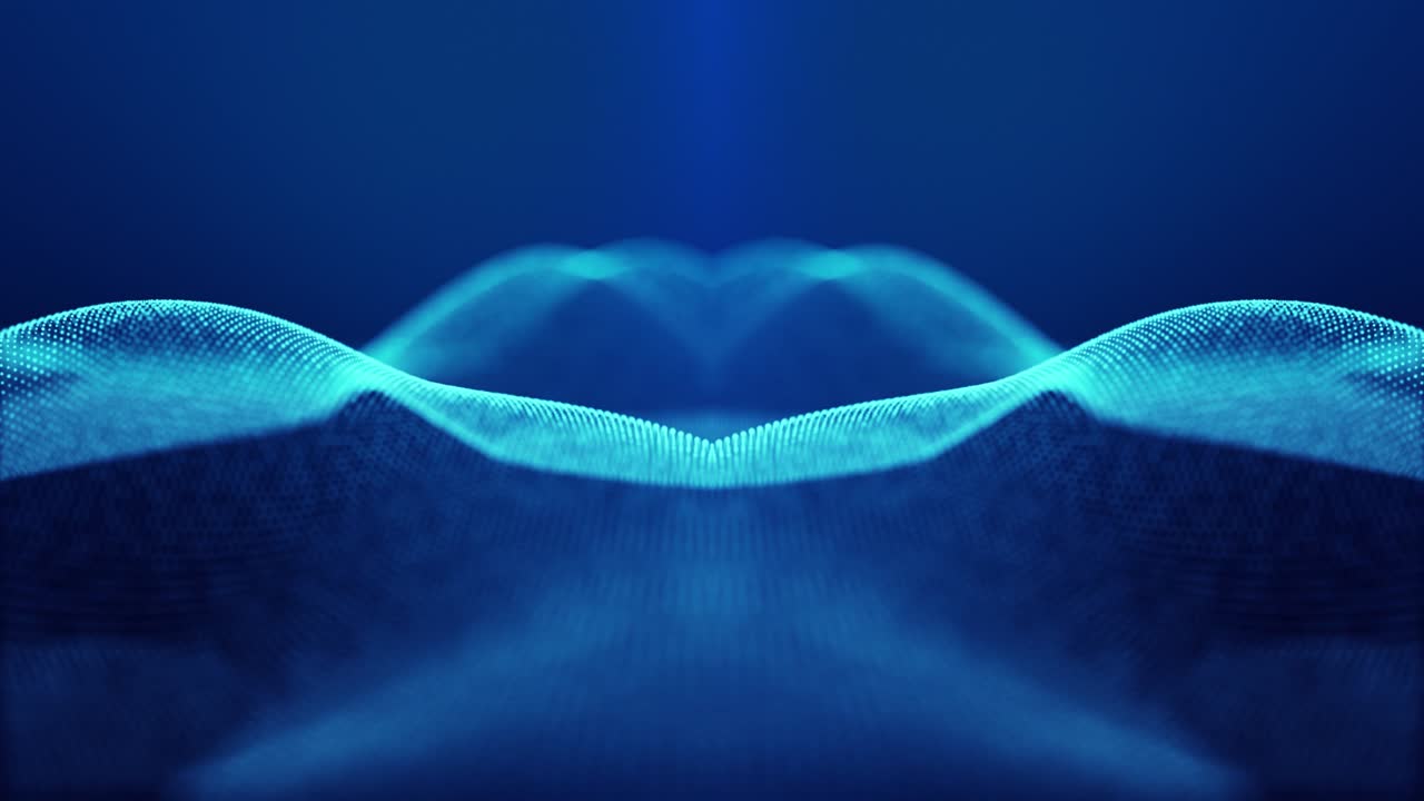 Sci-fi abstract theme with particle mirror waves. 4k looped abstract ...