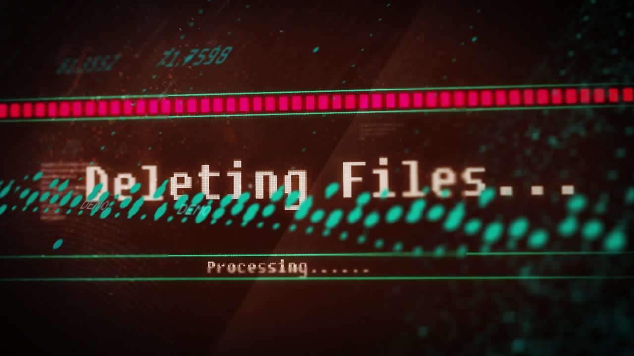 Premium stock video - Processing text and numerical data over digital animation with red ...