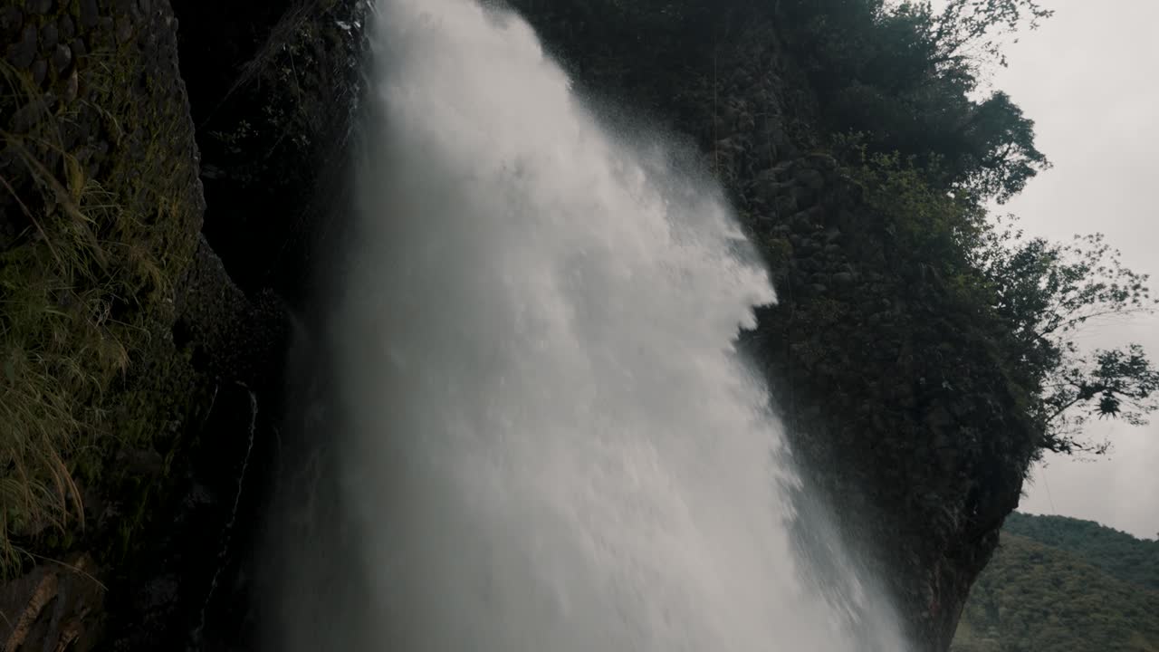 Powerful Water Cascade Of Devil's Cauldron In Baños De Agua Santa ...