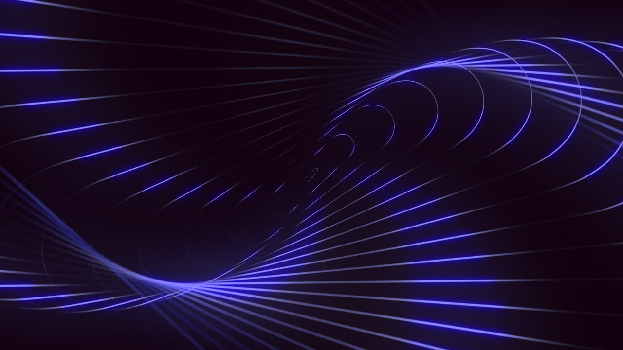 黑色梯度上螺旋形的霓虹蓝线脉冲轨迹 | freepik