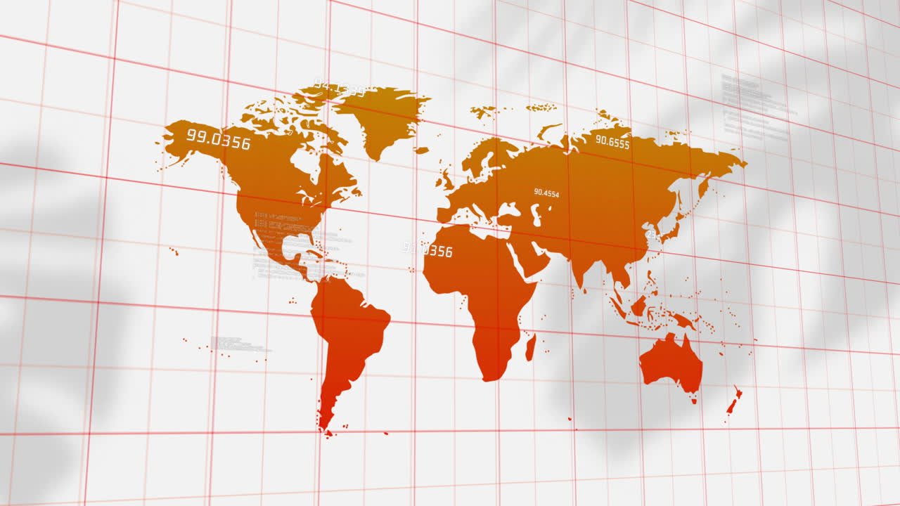 Premium stock video - Animation of world map with data processing over ...