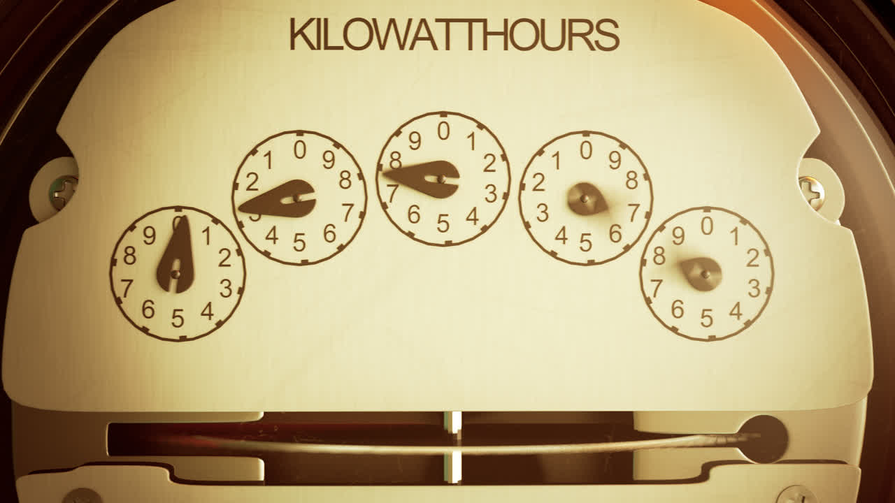 Electricity Measuring Device. Typical Residential Analog Electric Meter ...