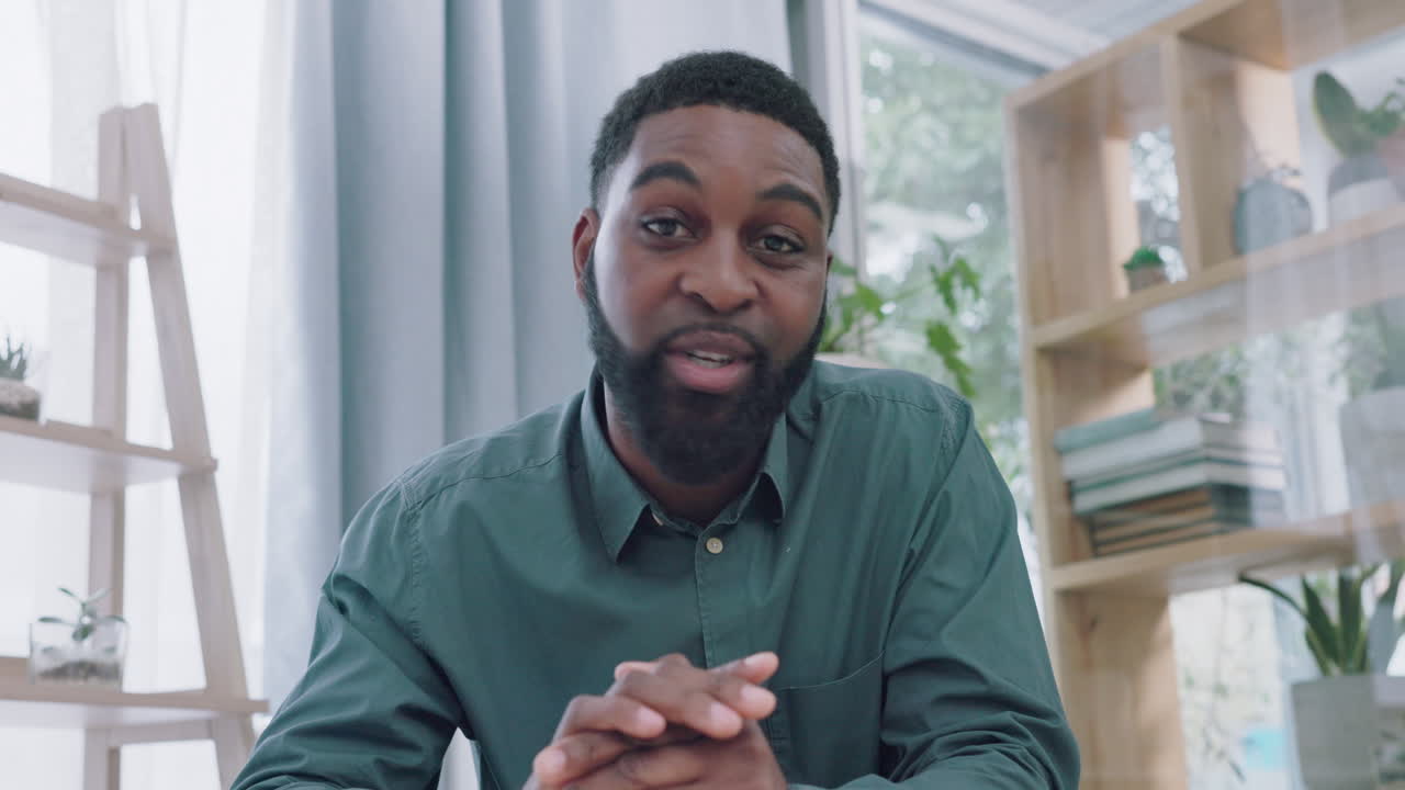 Face, Wave And Black Man In Video Call Free Stock Video Footage ...