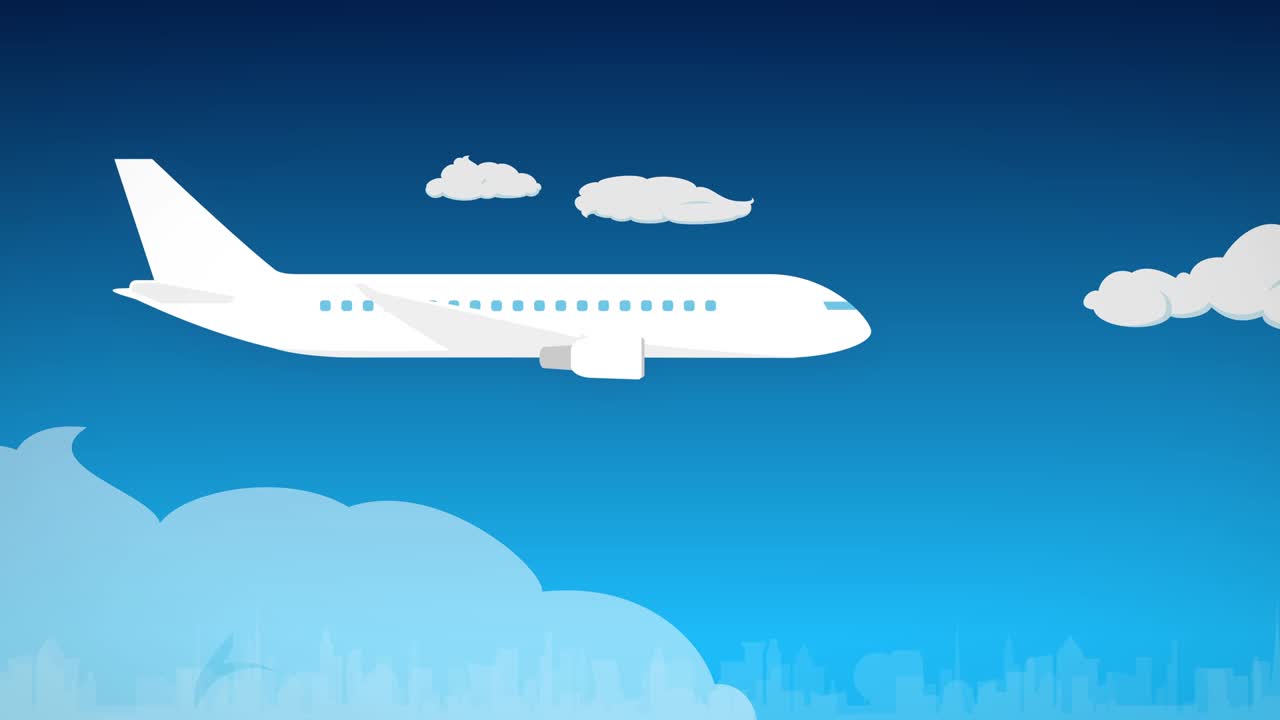 Illustration plane animation [LOOP] | Premium Stock Video Footage
