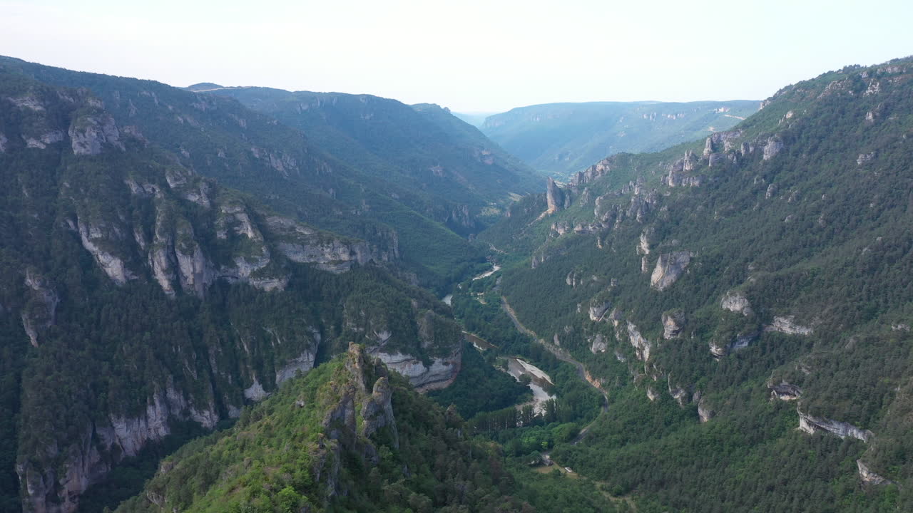 Free stock video - Point sublime aerial view gorges du tarn rocky peak ...