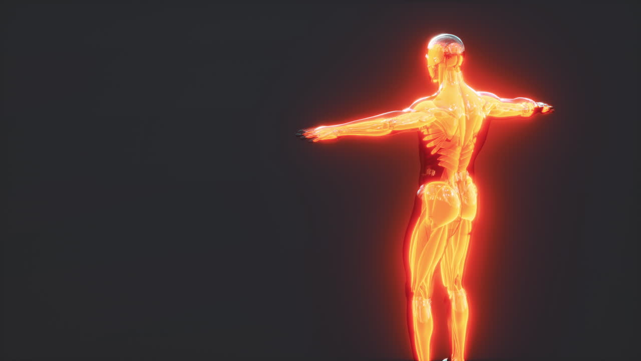 Premium stock video - Human muscular system anatomical infographic