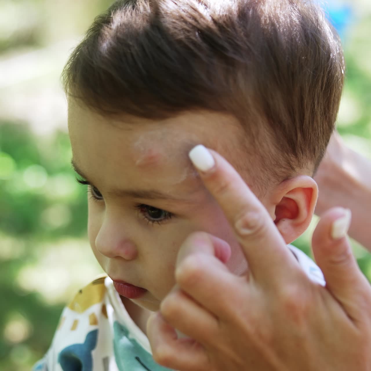 Spring vacation park child. Little boy playing outdoor in park ...