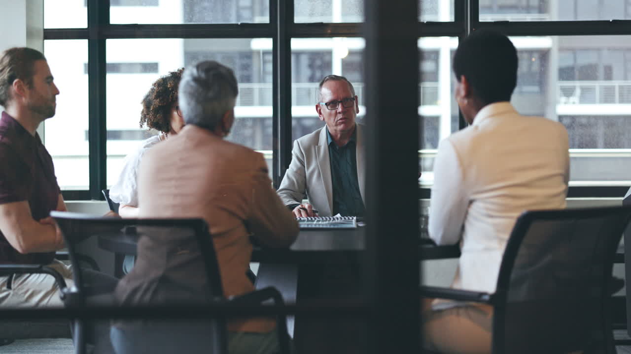 Businessman, coach and meeting in corporate | Premium Stock Video Footage