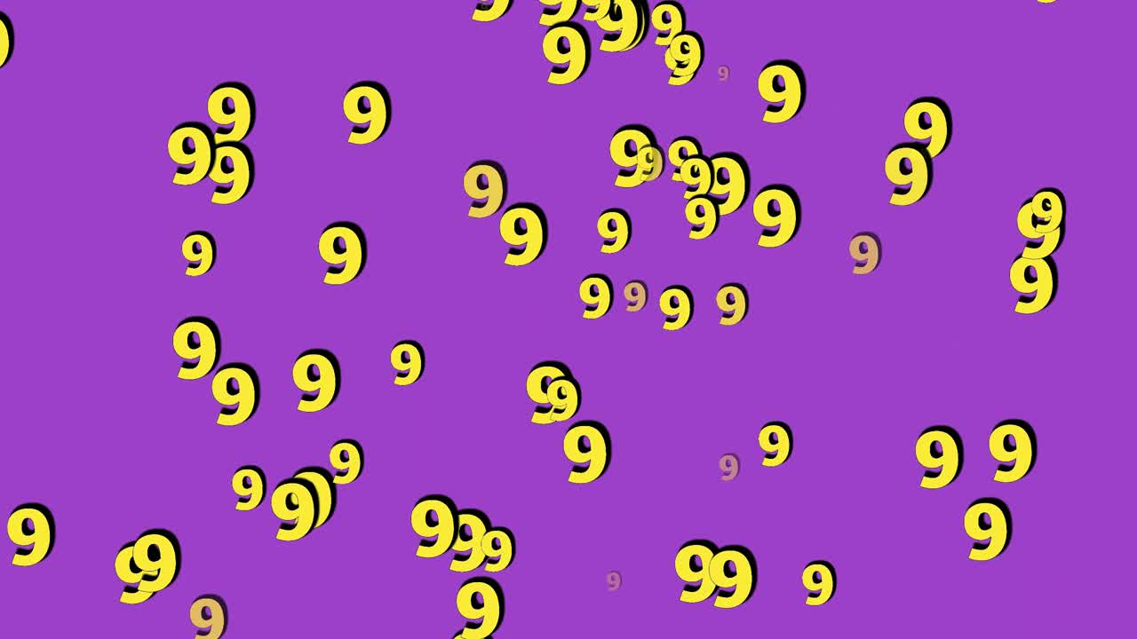 Number 9 Nine Sign Symbol Animation Motion Graphics On Purple Background,4k Cartoon Video Number ...