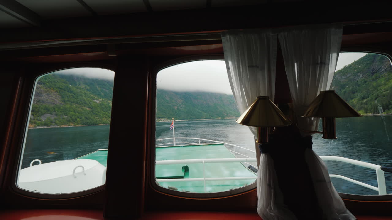 Cruise On The Picturesque Fjord - View From The Window Of The Ship A ...