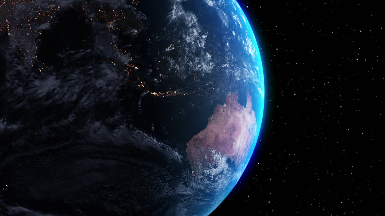 Planet Earth 3D Orbital Animation With Realistic Geography Surface And ...