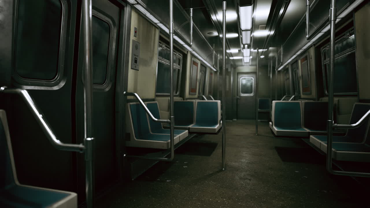 Premium stock video - Empty public transit subway metro train
