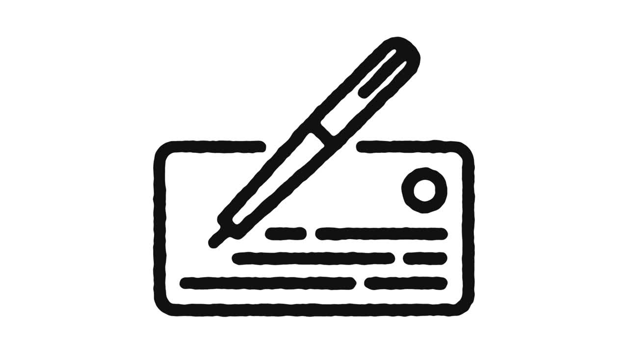 cheque book icon animation footage & alpha channel | freepik