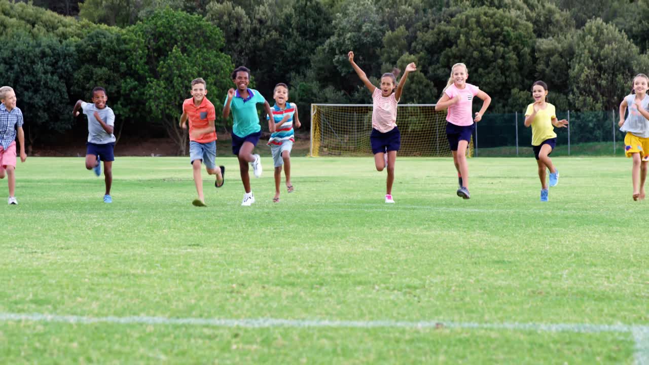 Premium stock video - School kids running in playground