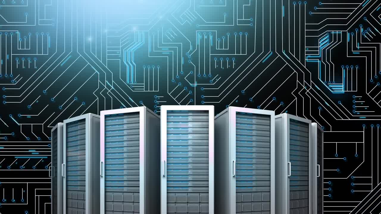 Premium stock video - Mainframe computer towers and glowing blue ...