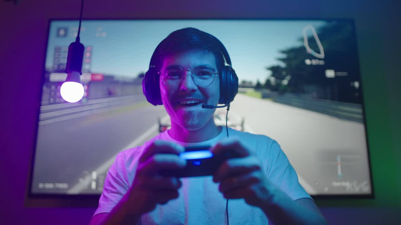 Premium stock video - Future of video games immersive experience, young ...