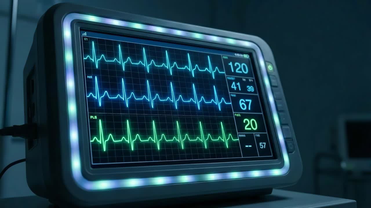 Vital Signs Monitor Displaying Heart Rate and Pulse | Premium Stock ...