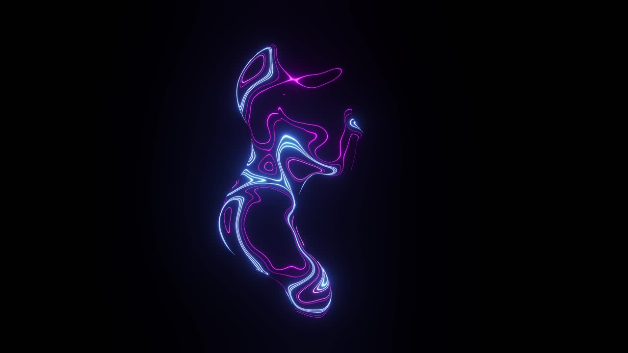 Premium stock video - Rotating human body being formed from neon ...