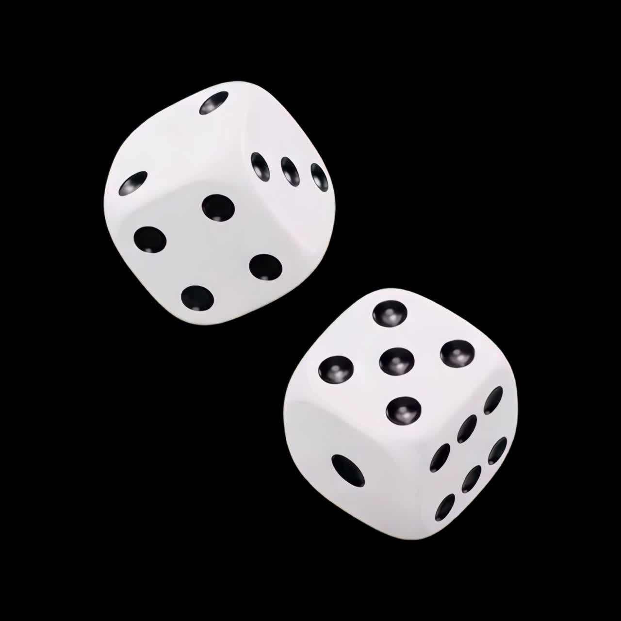 Two dice animation isolated asset, transparent 4K video, alpha channel ...