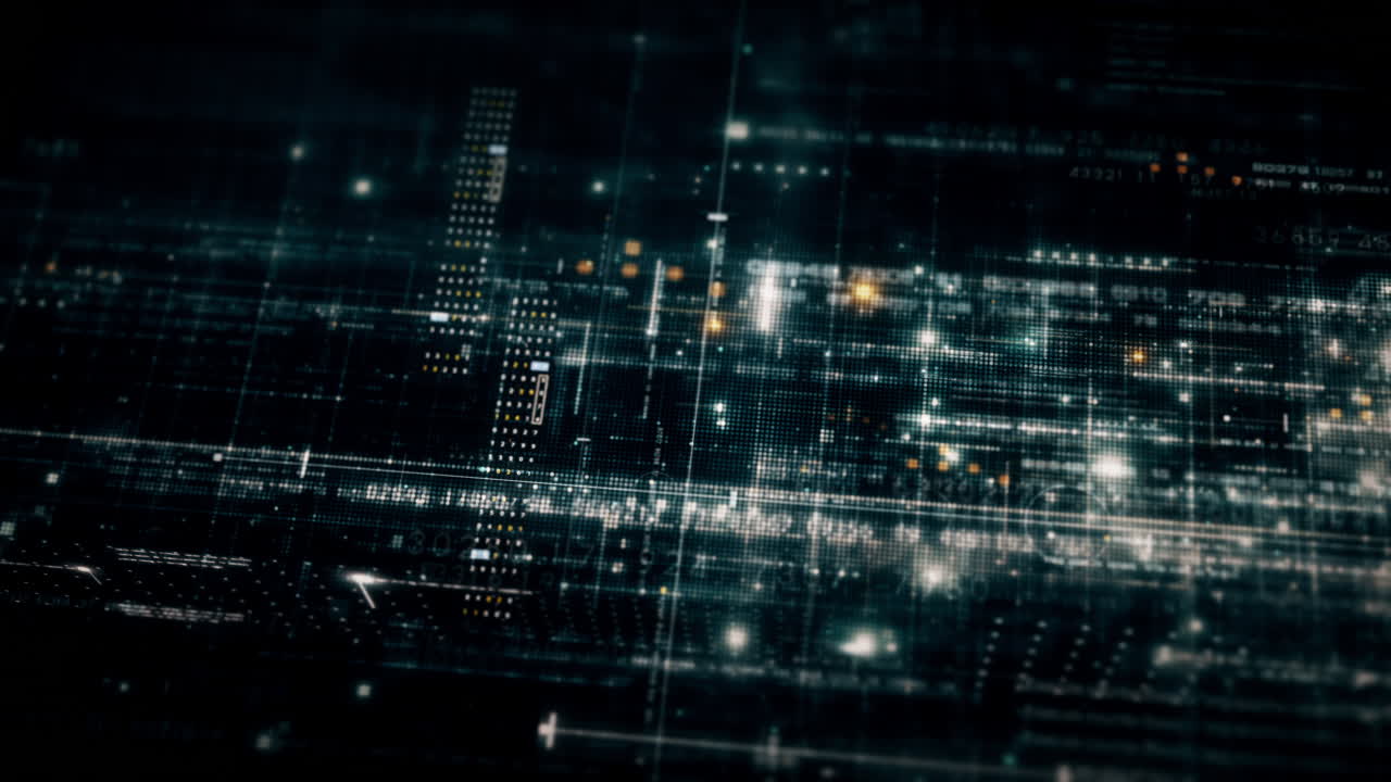 Premium stock video - Advanced data matrix simulation ui with cutting ...