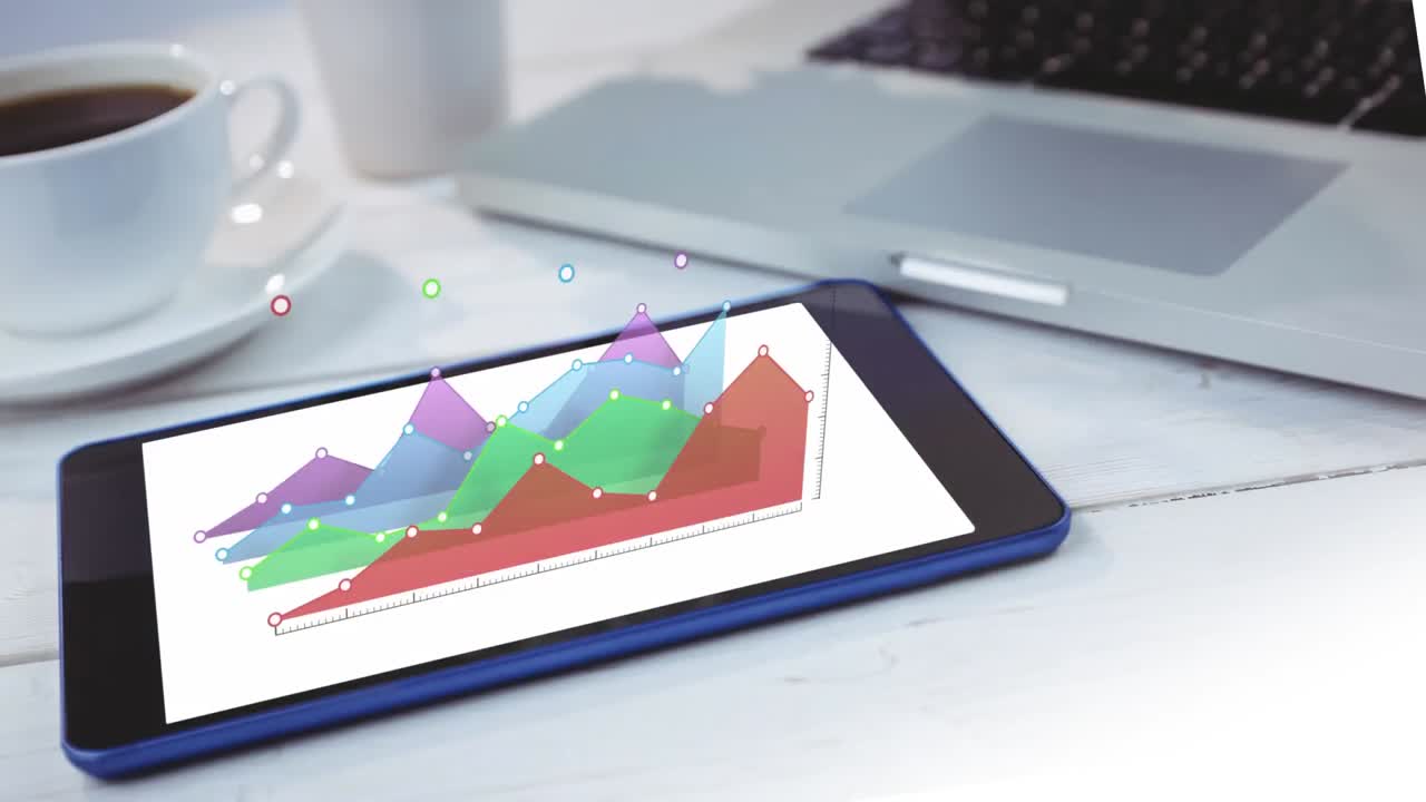 Premium stock video - Line graphs popping out of a smart phone