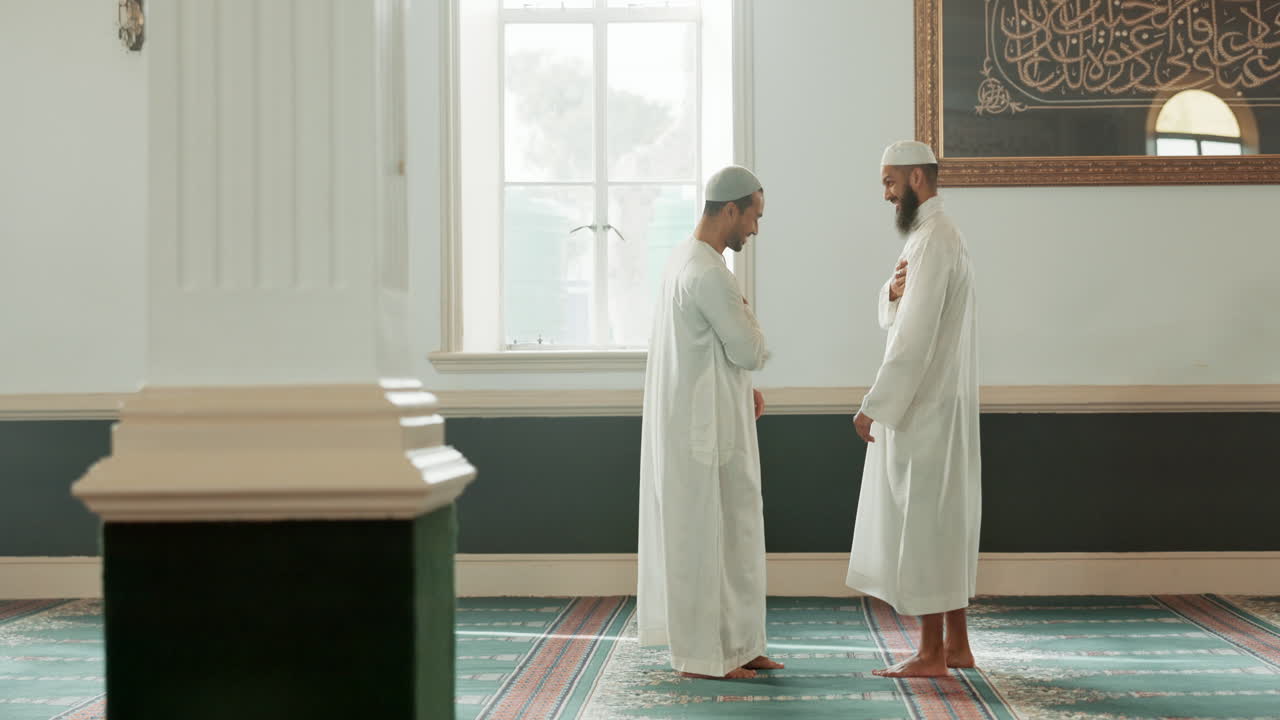 Muslim, Islam And People Hug In Mosque Free Stock Video Footage Download Clips