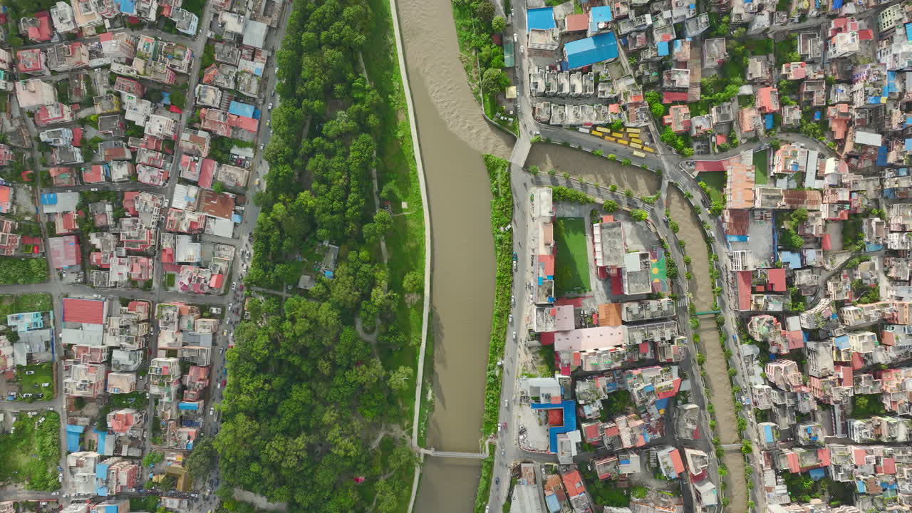 Drone Shot, Green City Kathmandu Nepal, Electric Vehicles, River, Urban ...