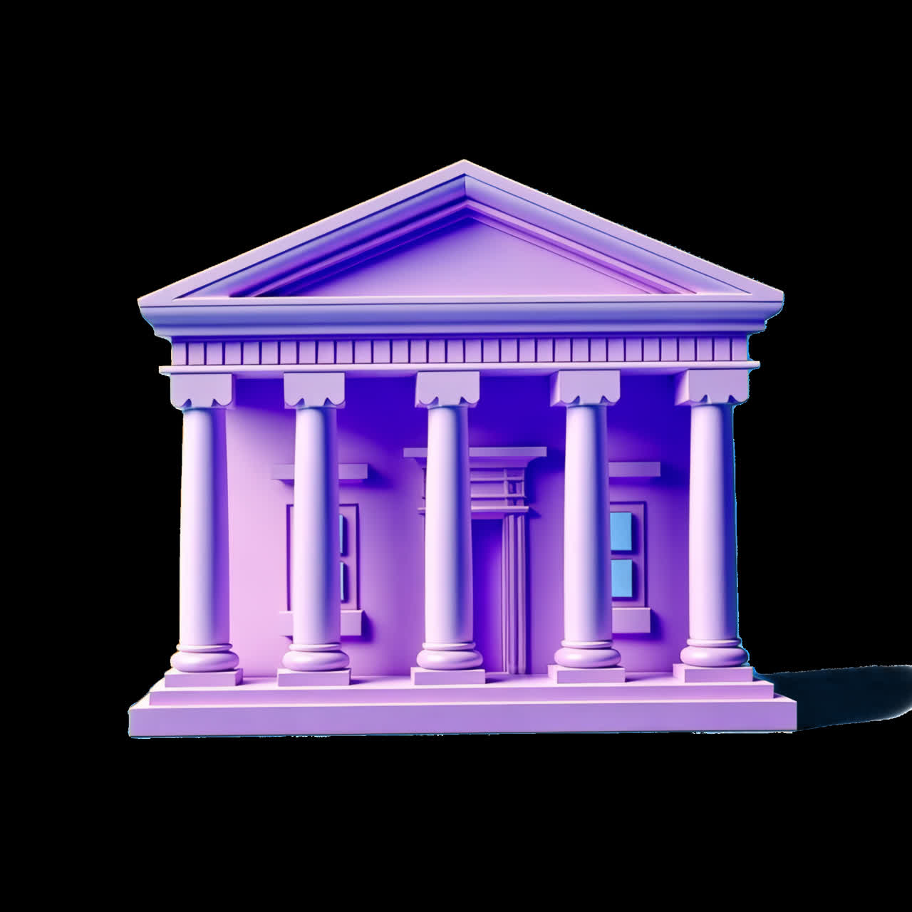 Vibrant neoclassical bank illustration animation isolated asset ...