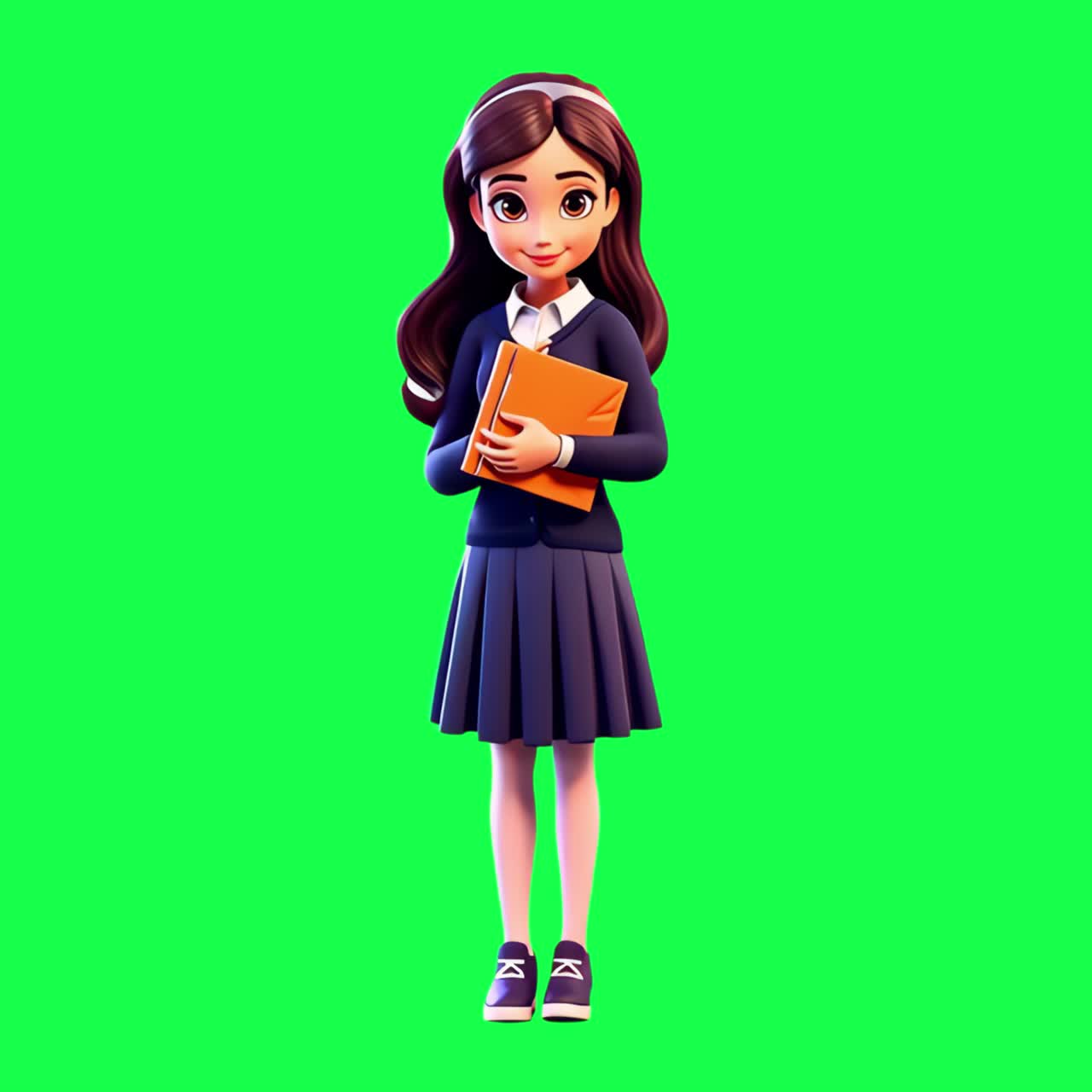 Animated student holding book animation, transparent 4K video, green ...