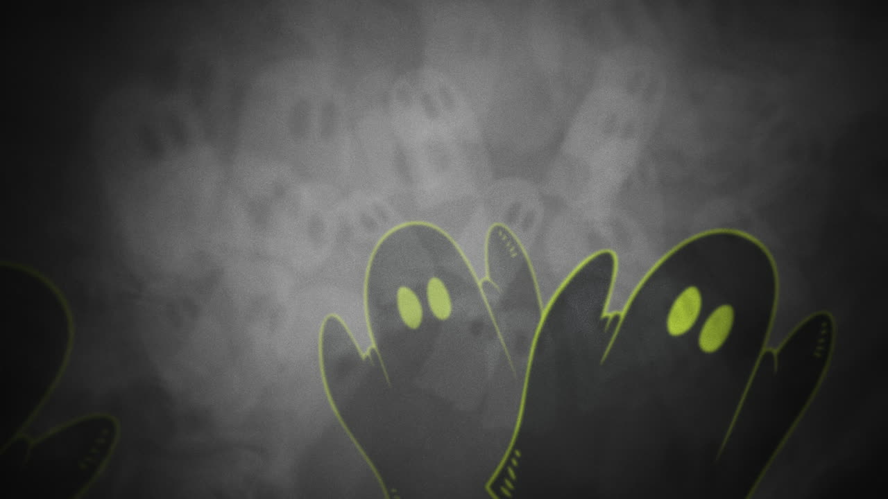 Premium stock video - Halloween background animation with the ghosts
