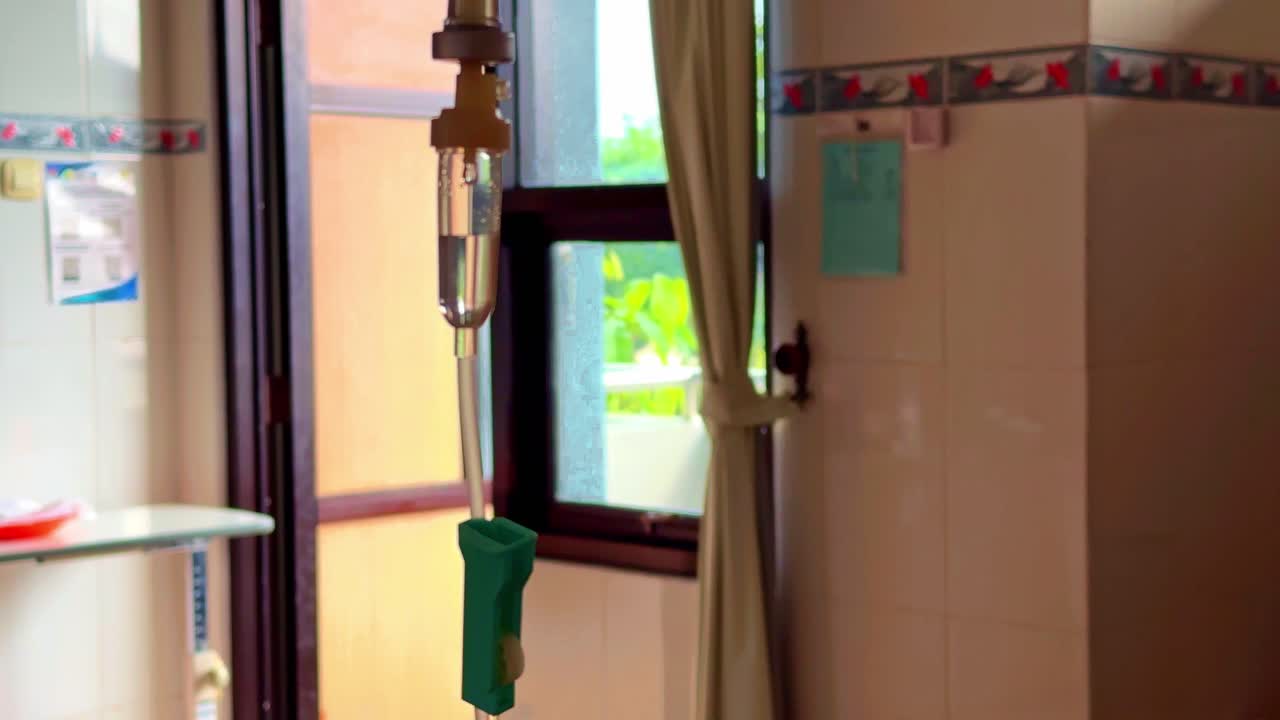 Premium stock video - View in the room of a hospital with a drop ...