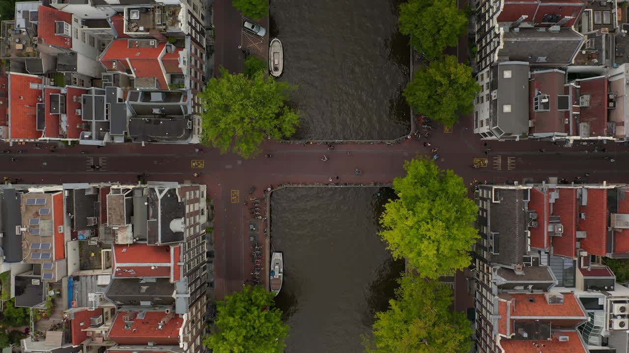 Famous Amsterdam Canal Bridge From A Birds View Aerial Perspective Free ...