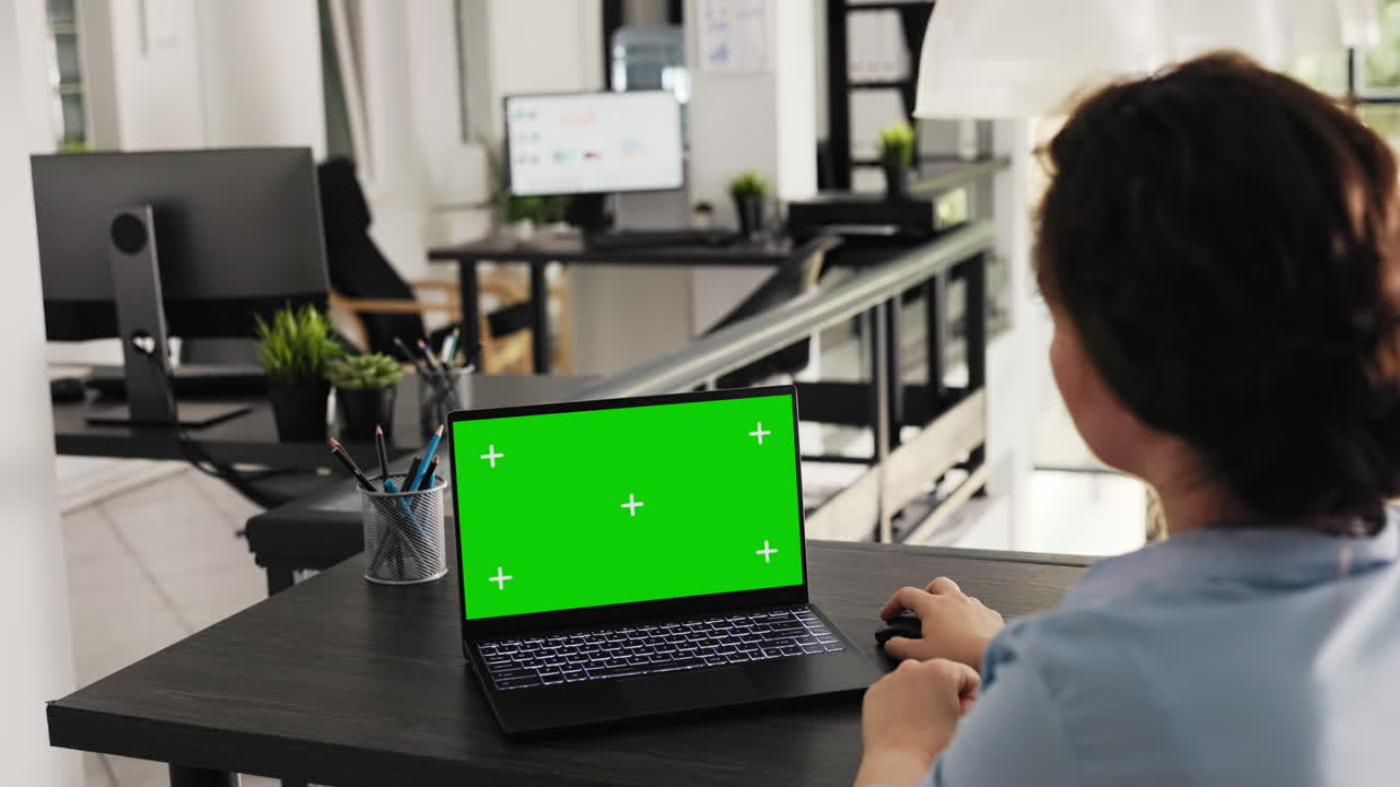 Employee Uses Greenscreen Layout Free Stock Video Footage Download Clips
