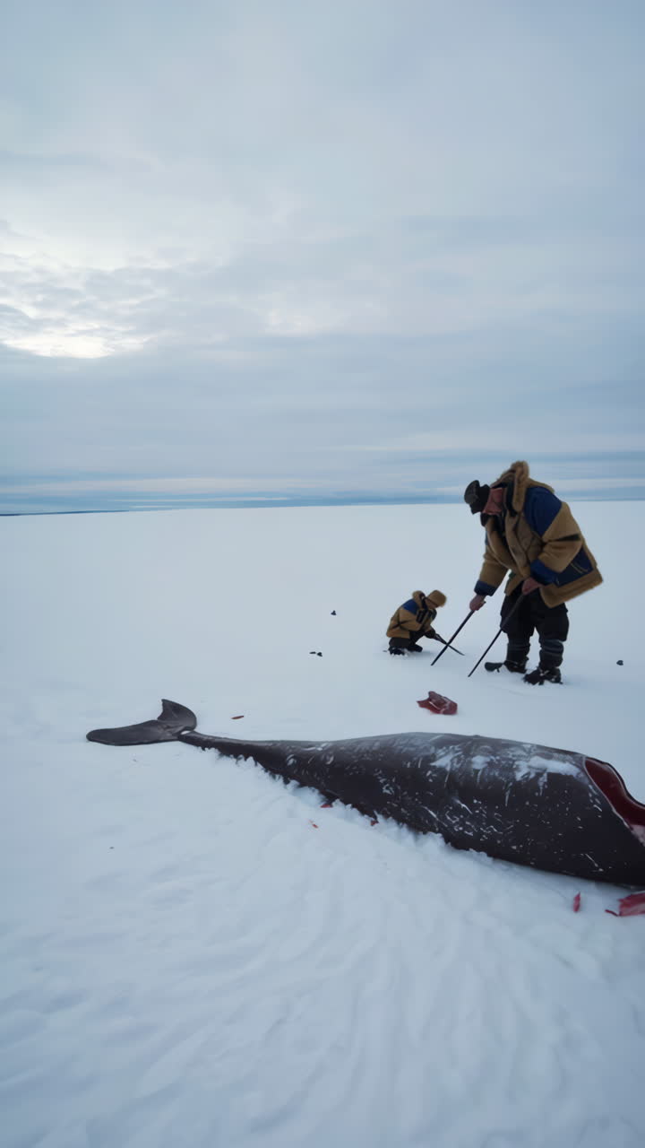 Indigenous People Hunting and Preparing Seal Meat in the Arctic ...