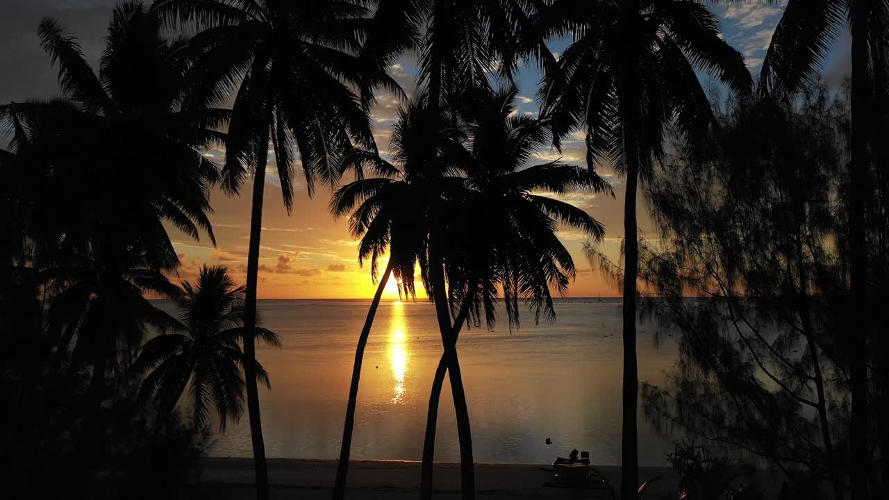 Cook Islands - Aitutaki Sunset Flift Off With My Drone Free Stock Video ...