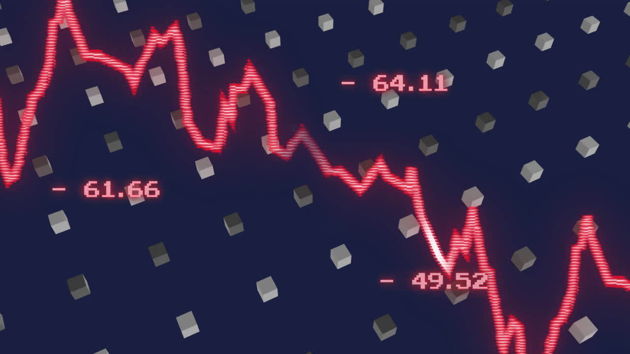 Premium stock video - Animation of squares and data processing over ...