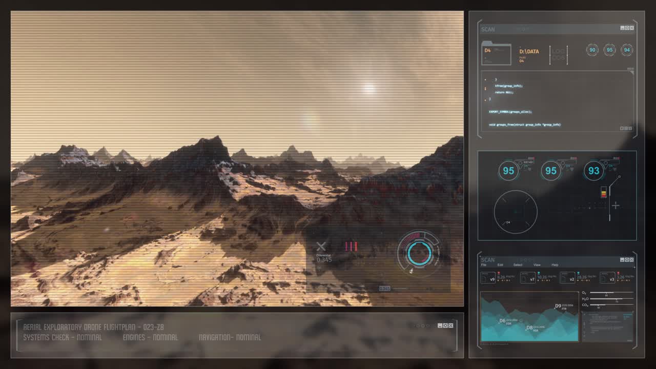 Digital Display Sci-Fi HUD - Surface Of An Alien Planet Free Stock ...