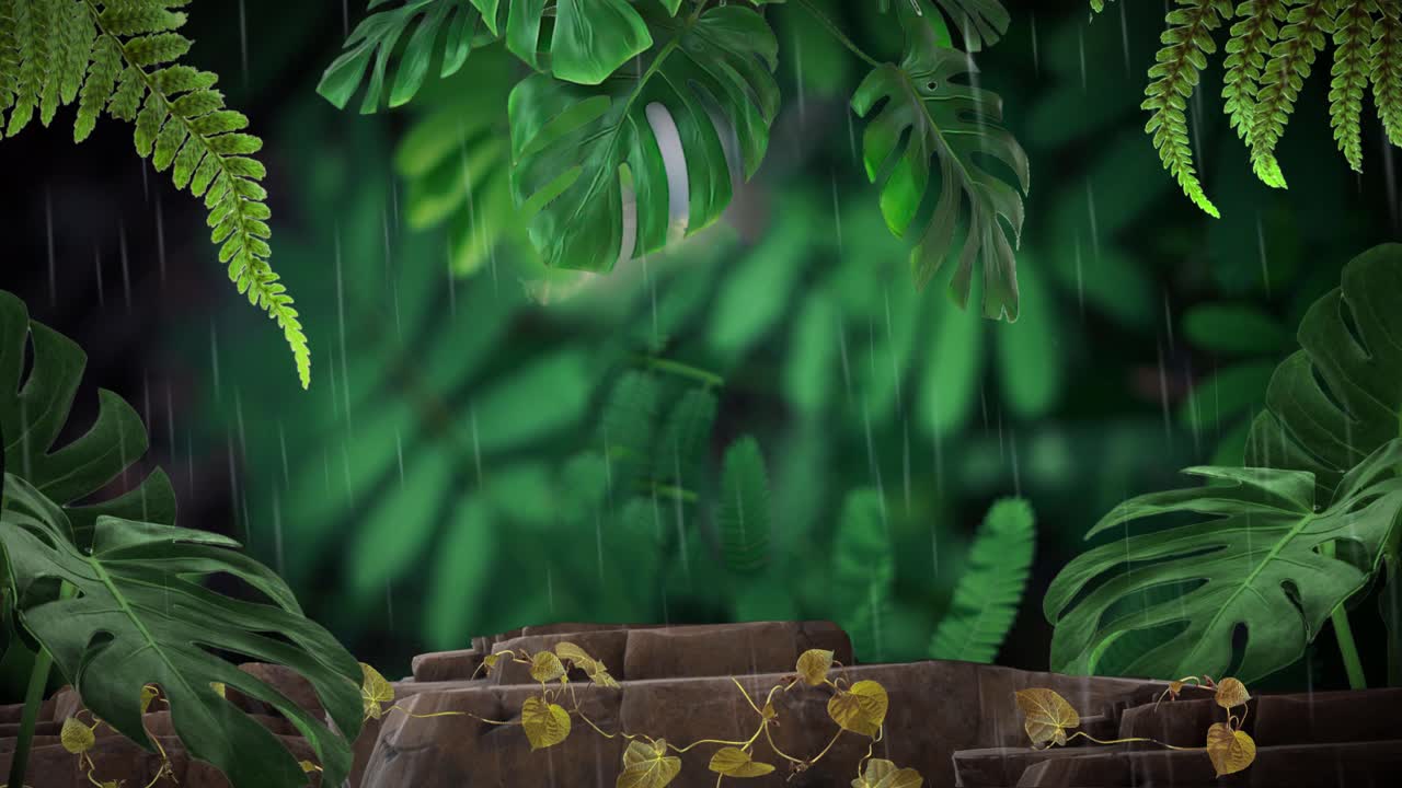 Animated Scenic Tropical Forest-Jungle Foliage Looped Animation Scene ...