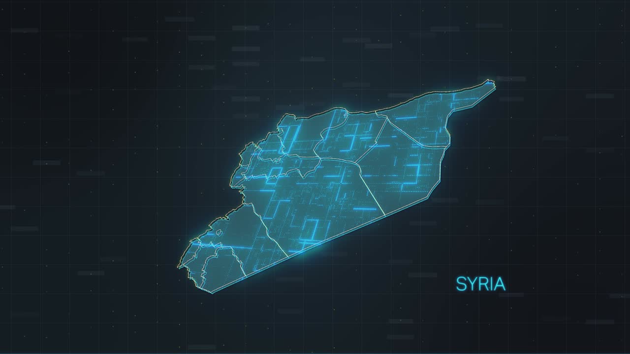 Syria map with World Map | Premium Stock Video Footage