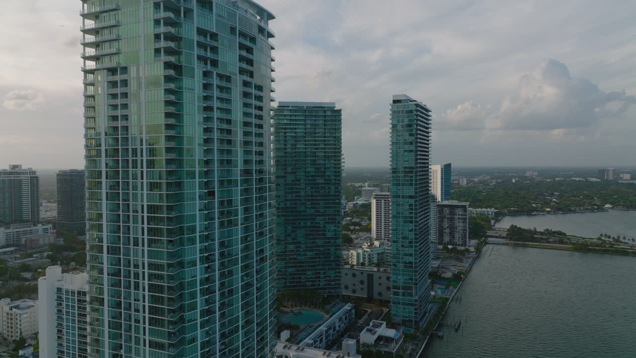 Premium stock video - Group of modern residential towers or hotel on ...