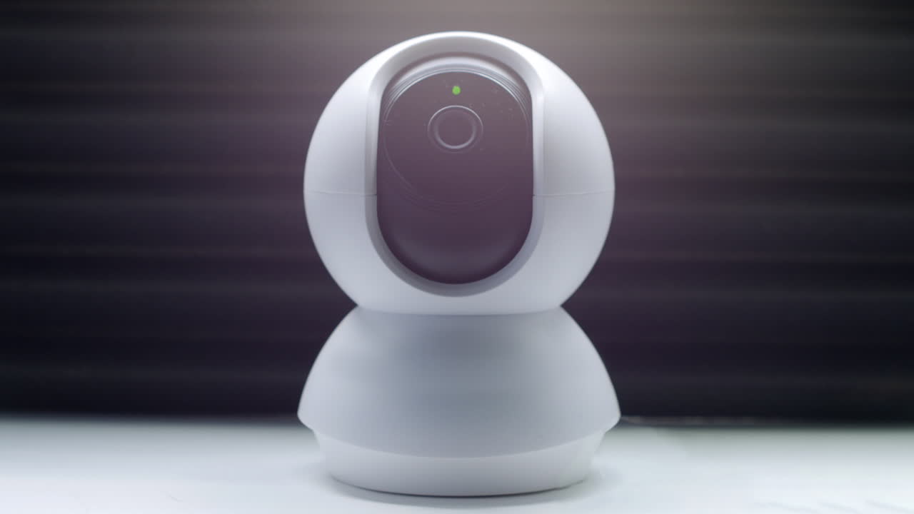 Premium stock video - A moving remote ip cctv surveillance camera dome ...