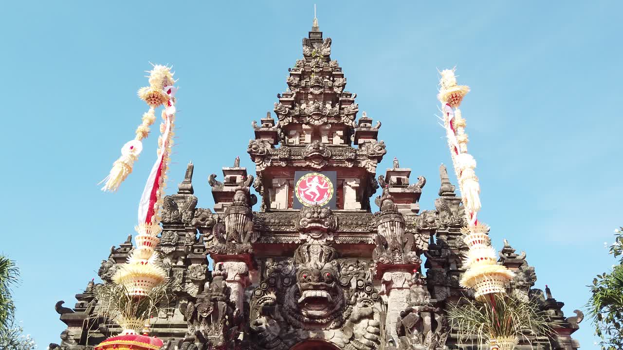 Balinese Traditional Building Ardha Candra Stage Denpasar Over Blue ...