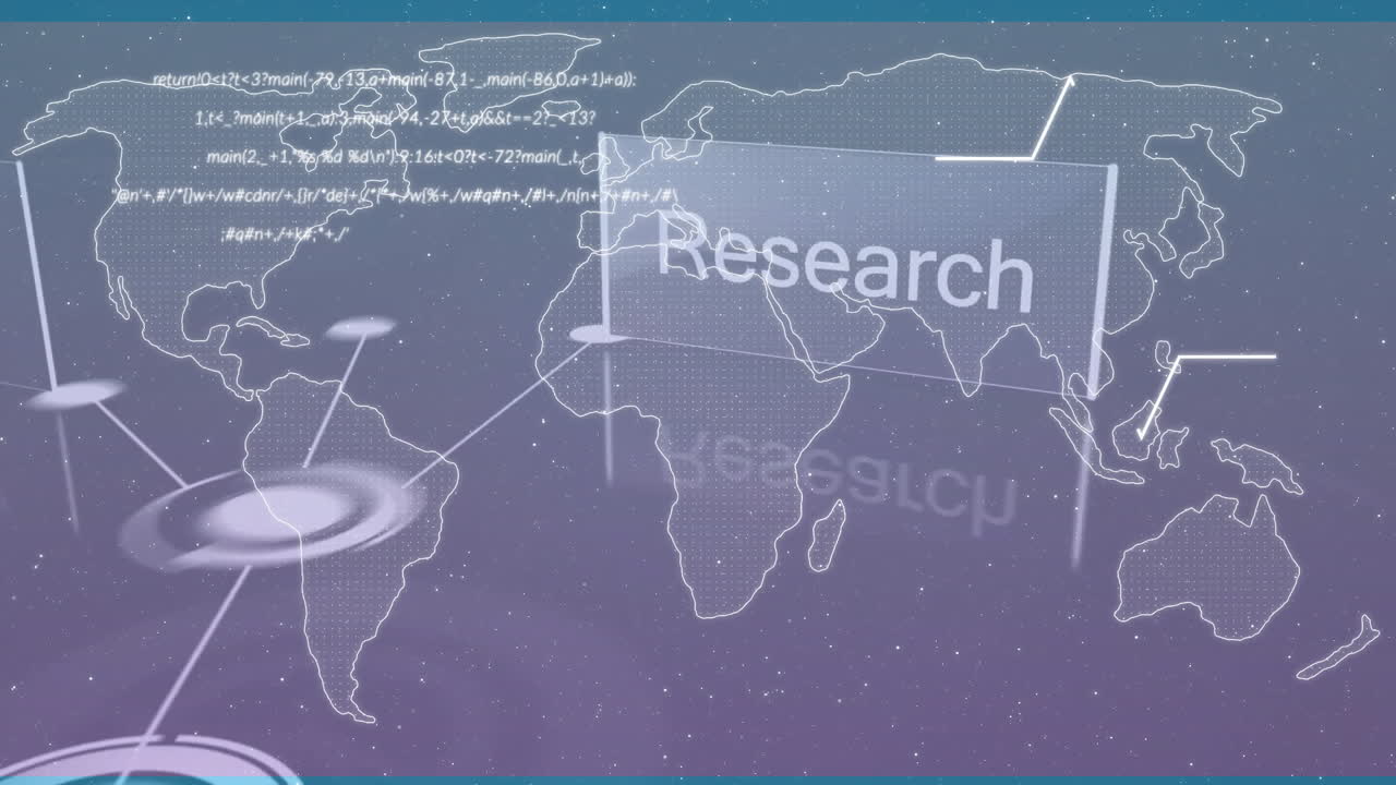 animating research data and equations over world map for educational ...