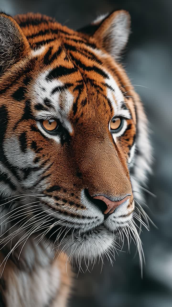Majestic tiger turning its head in slow motion | Premium Stock Video ...