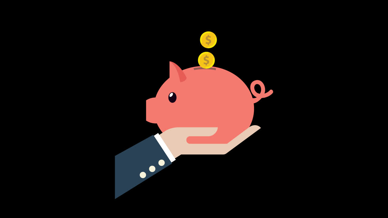 Premium stock video - Coin money saving concept piggy bank animation ...