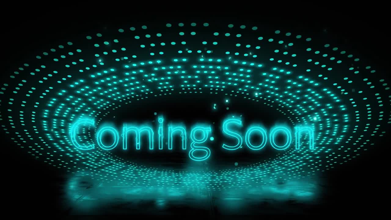Premium stock video - Animation of coming soon text over flashing blue ...