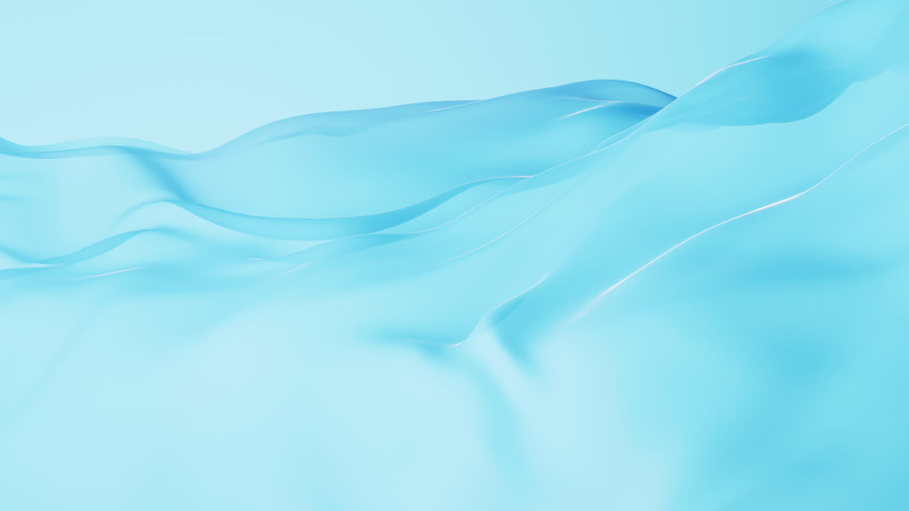 Flowing cyan cloth background, 3d rendering. Premium Stock Video Footage