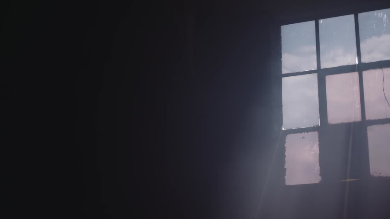 Smokey light ray through an old window Premium Stock Video Footage