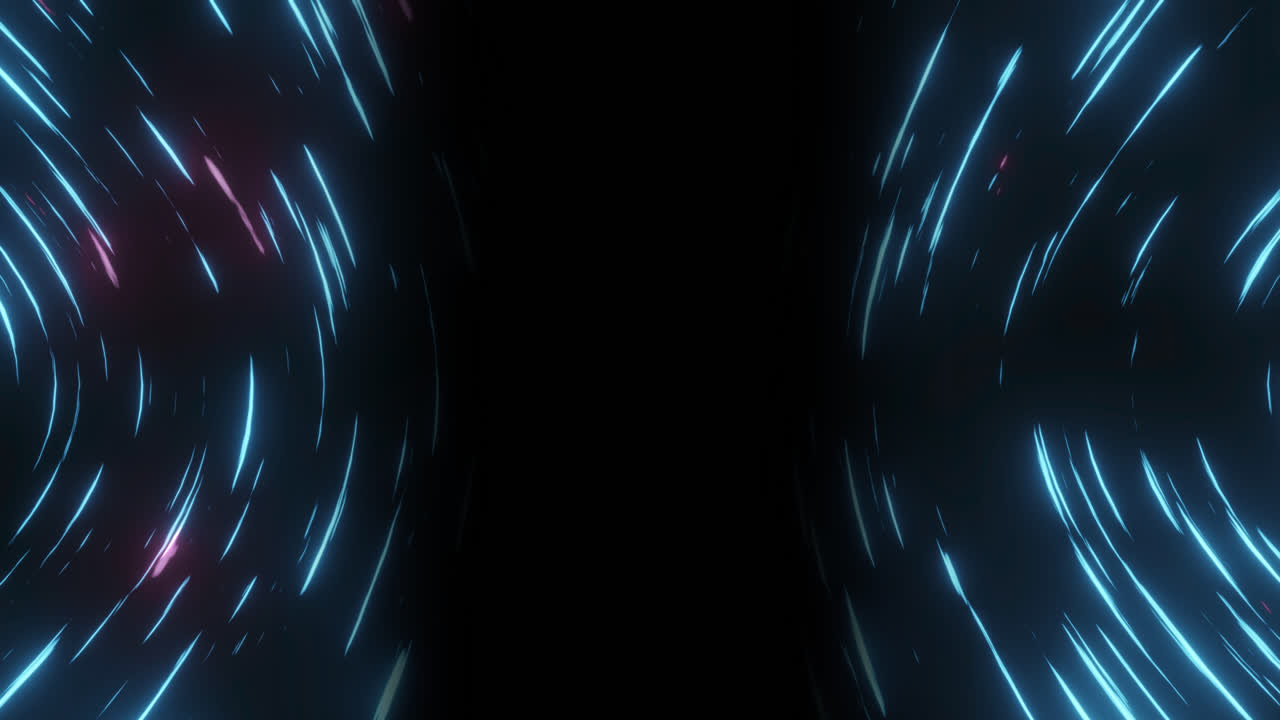 Premium stock video - Animation of rotating fast lights on black background